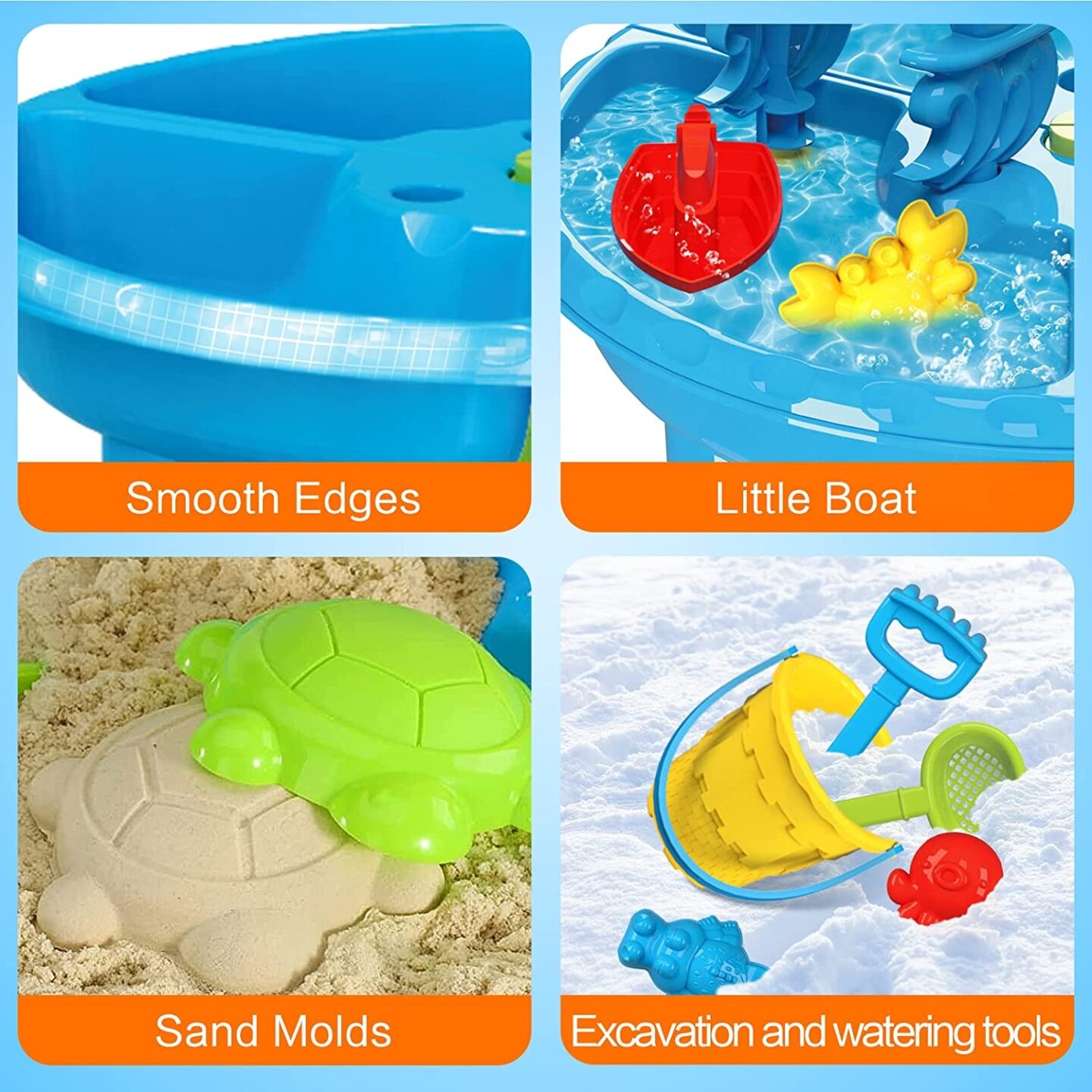 3-in-1 Sand Water Table Play Set for Kids with Beach Tools | Diversitoy