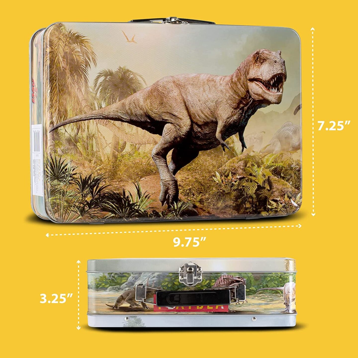 12 Pieces 7-Inch Realistic Dinosaurs Figures with Storage Tin Box ...