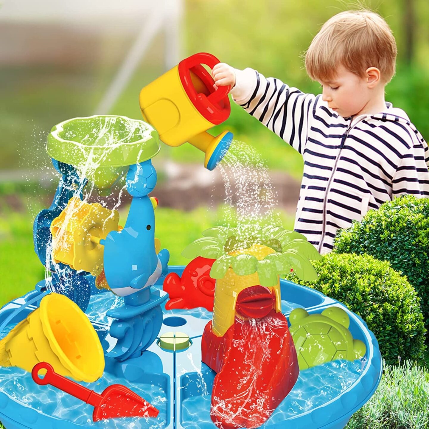 3-in-1 Sand Water Table Play Set for Kids with Beach Tools | Diversitoy