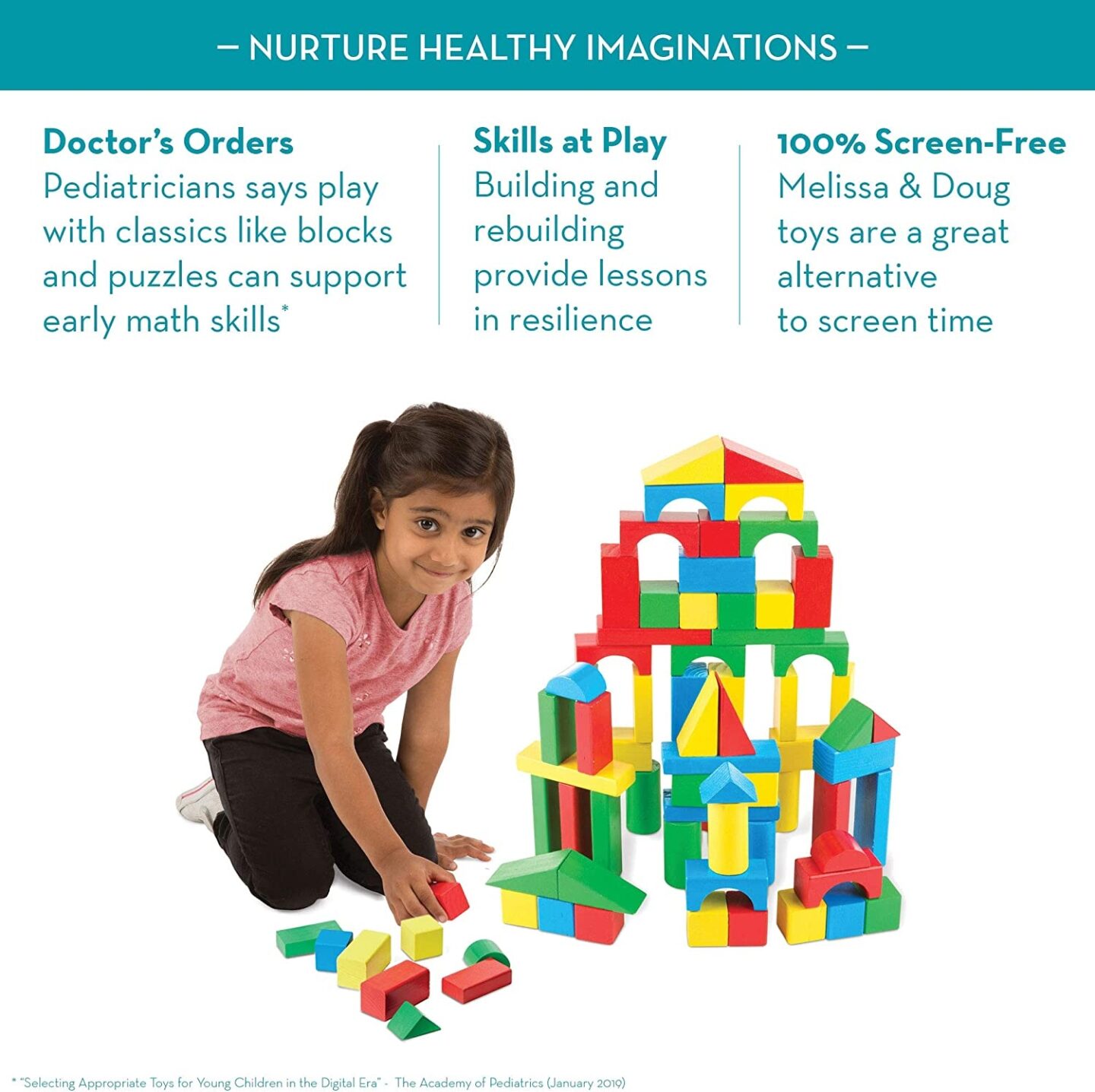 100 Pieces Wooden Blocks Colorful Building Set | Diversitoy